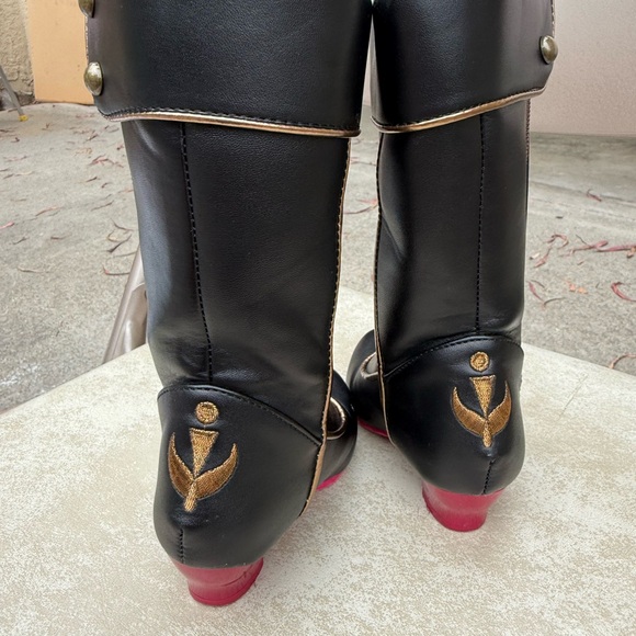 Disney | Shoes | Disney Black And Gold Over The Knee Boots | Poshmark